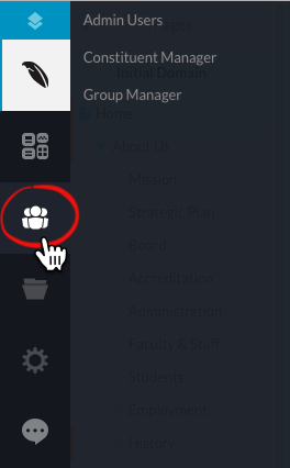 Composer left navigation – Finalsite Support
