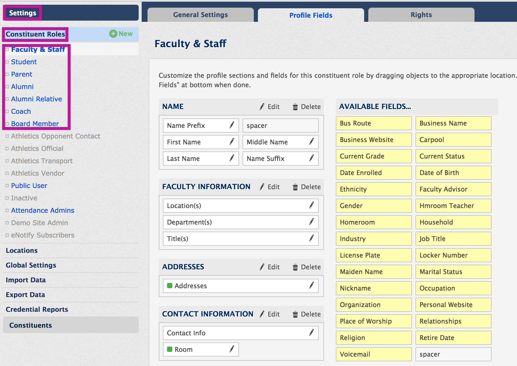 Customize constituent profile data – Finalsite Support Help Center