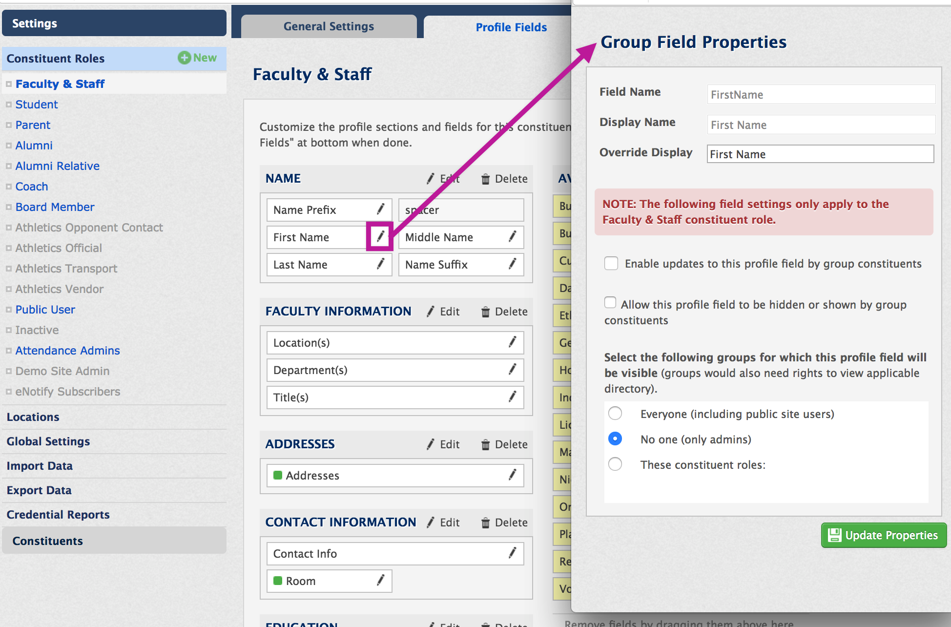 Customize constituent profile data – Finalsite Support Help Center