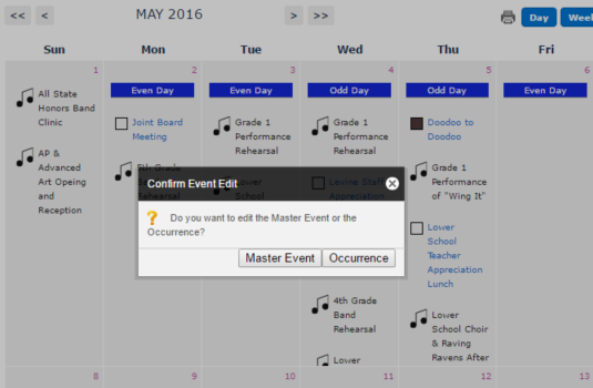 Deleting a single instance from a recurring event – Finalsite Support