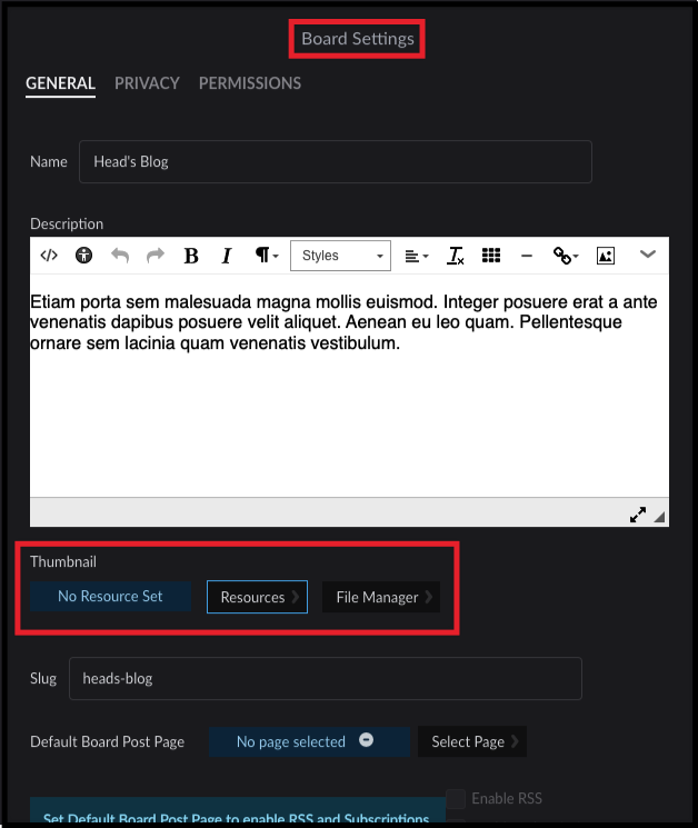 Adding thumbnails to boards and posts – Finalsite Support