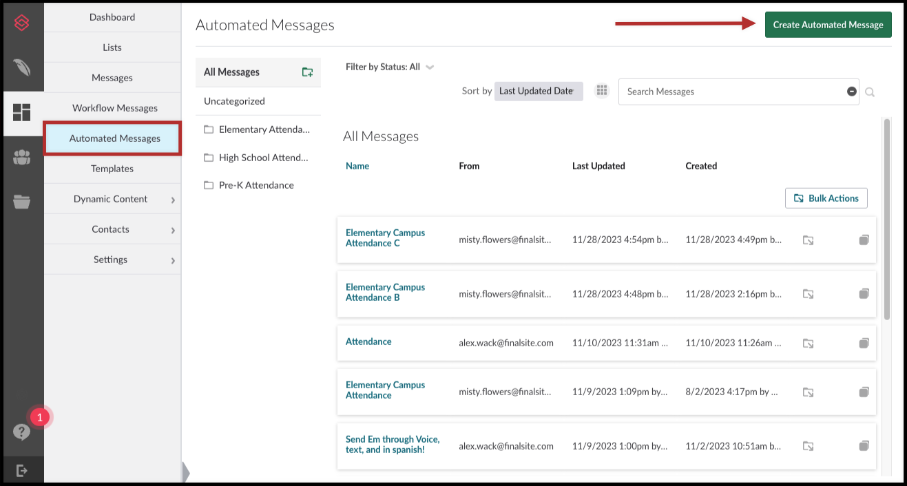 Translate automated attendance alerts – Finalsite Support