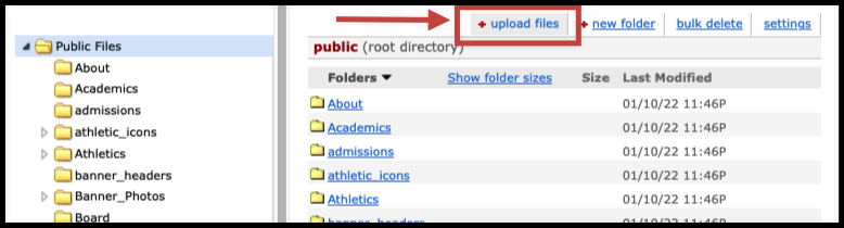 Uploading files or images to File Manager – Finalsite Support