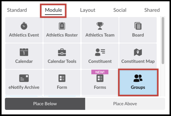 Groups element – Finalsite Support