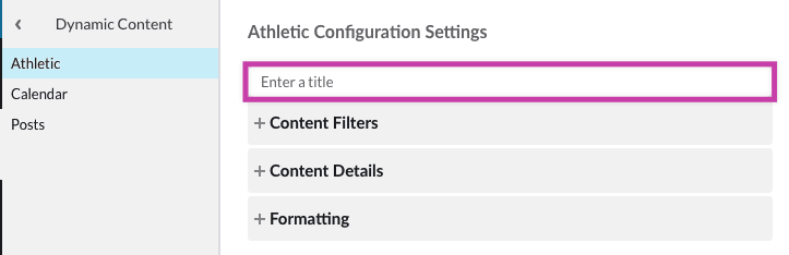 Connect dynamic content into Messages from Athletics Manager – Finalsite Support