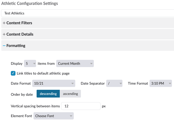Connect dynamic content into Messages from Athletics Manager – Finalsite Support