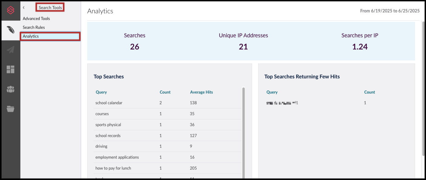 Search Tools: Analytics – Finalsite Support